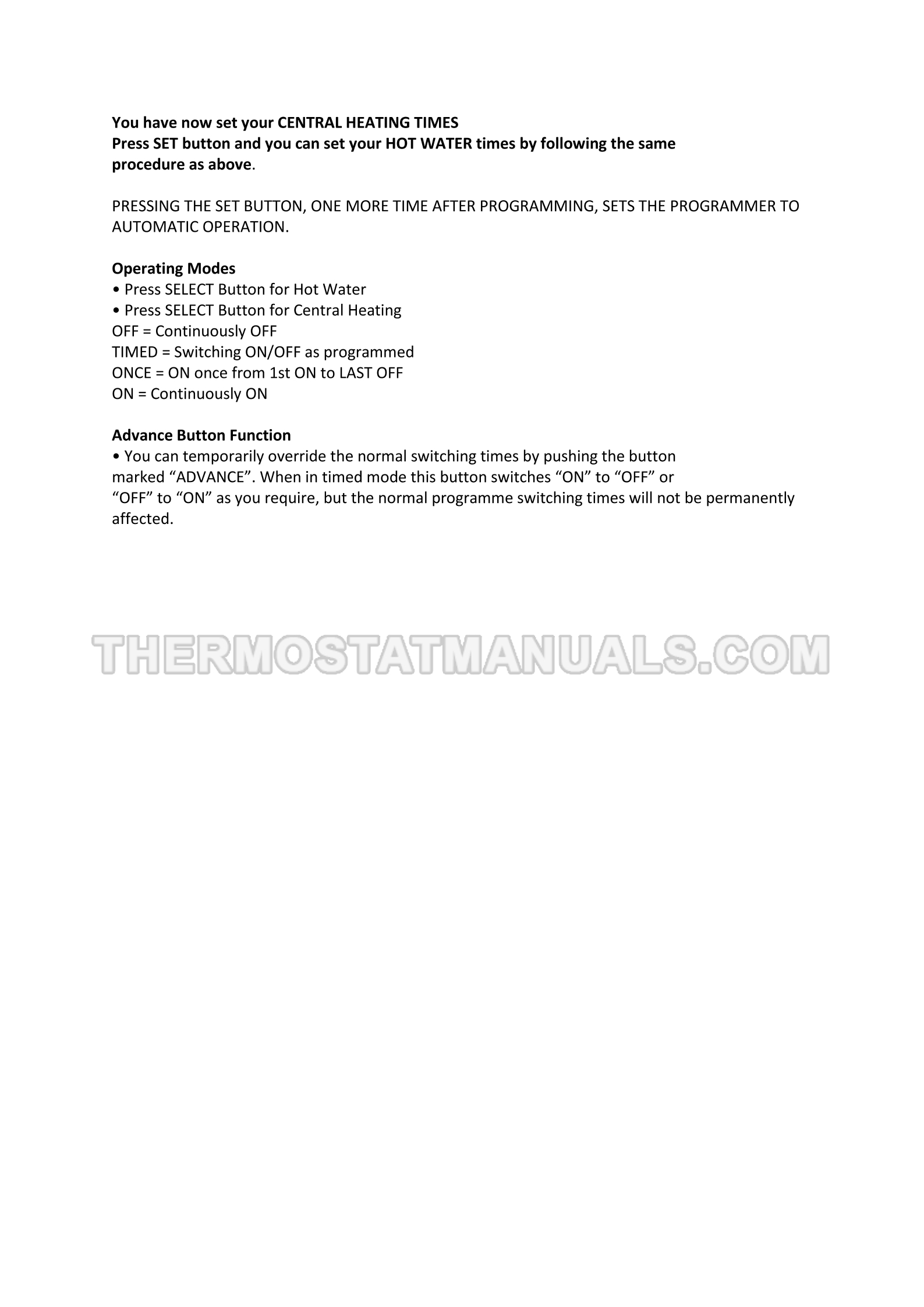 Drayton LP241 Lifestyle Thermostat Quick Guide