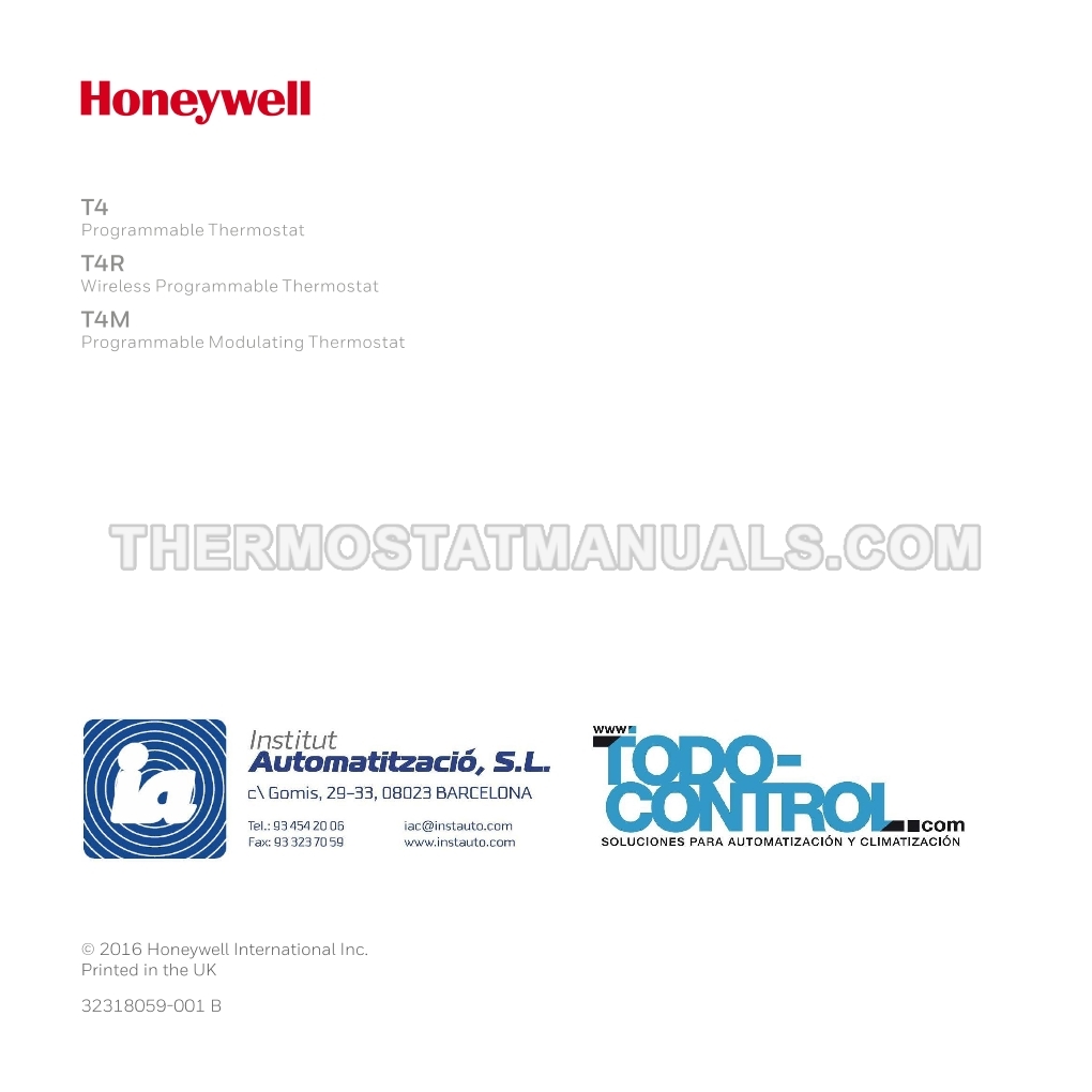 Honeywell T4R User Guide